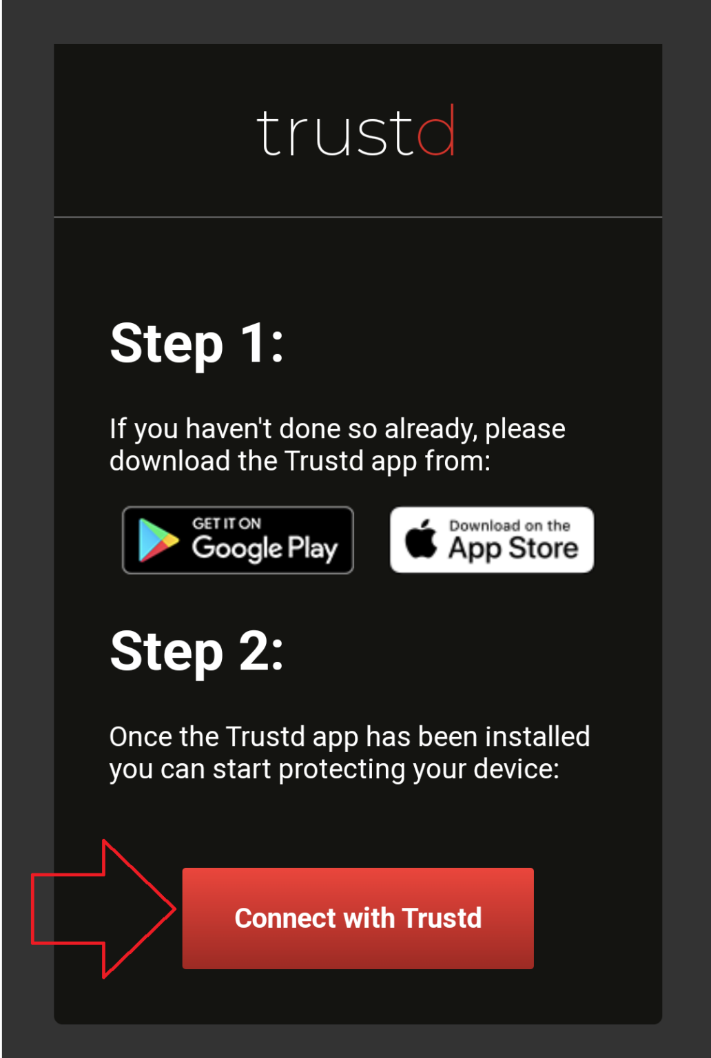 Set up Trustd for Android (via email QR Code) | Traced
